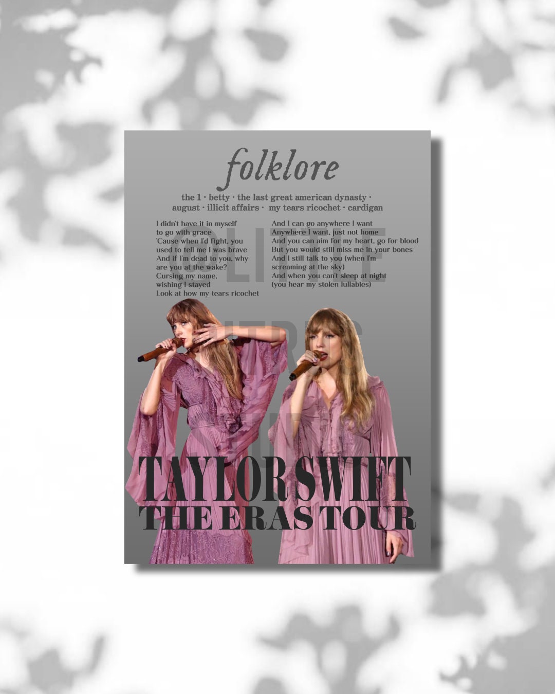 Taylor Swift Eras Tour Folklore Poster Digital Print PNG Folklore ...