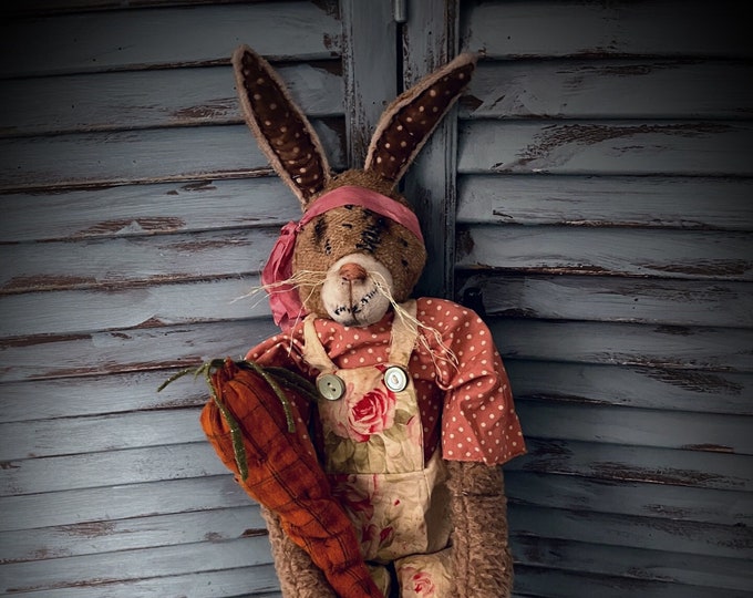 MUSTARD SEED Originals-primitive Rabbit Doll-primitive Bunny Doll-bunny ...
