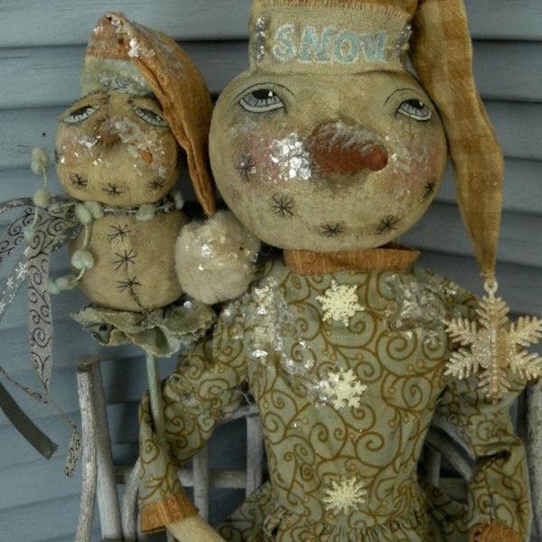 Primitive Snowman Doll - Etsy