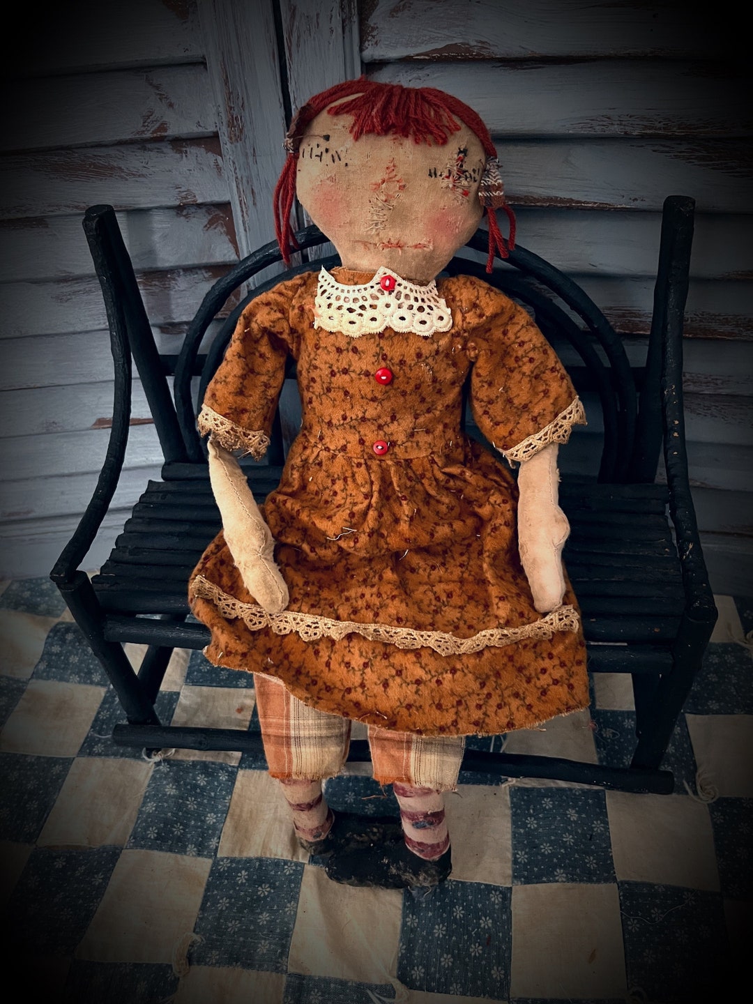 MUSTARD SEED Originals-primitive Raggedy Ann-primitive Raggedy Ann Doll ...