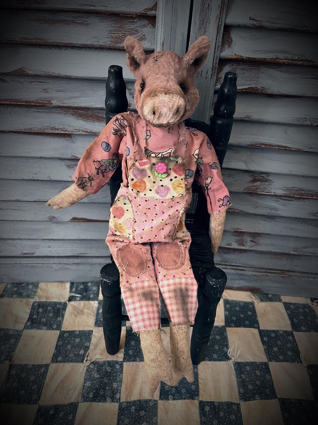 MUSTARD SEED Originals-primitive-pig Doll-hog Doll-pig in Pink ...