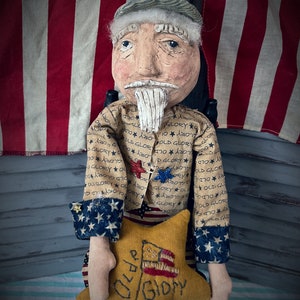 MUSTARD SEED Originals-primitive Uncle Sam Doll-uncle Sam Doll ...