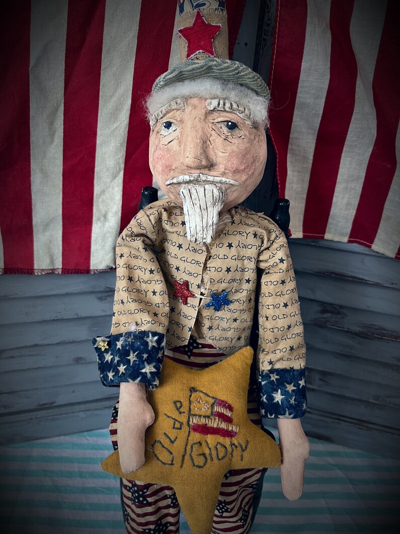 MUSTARD SEED Originals-primitive Uncle Sam Doll-uncle Sam - Etsy
