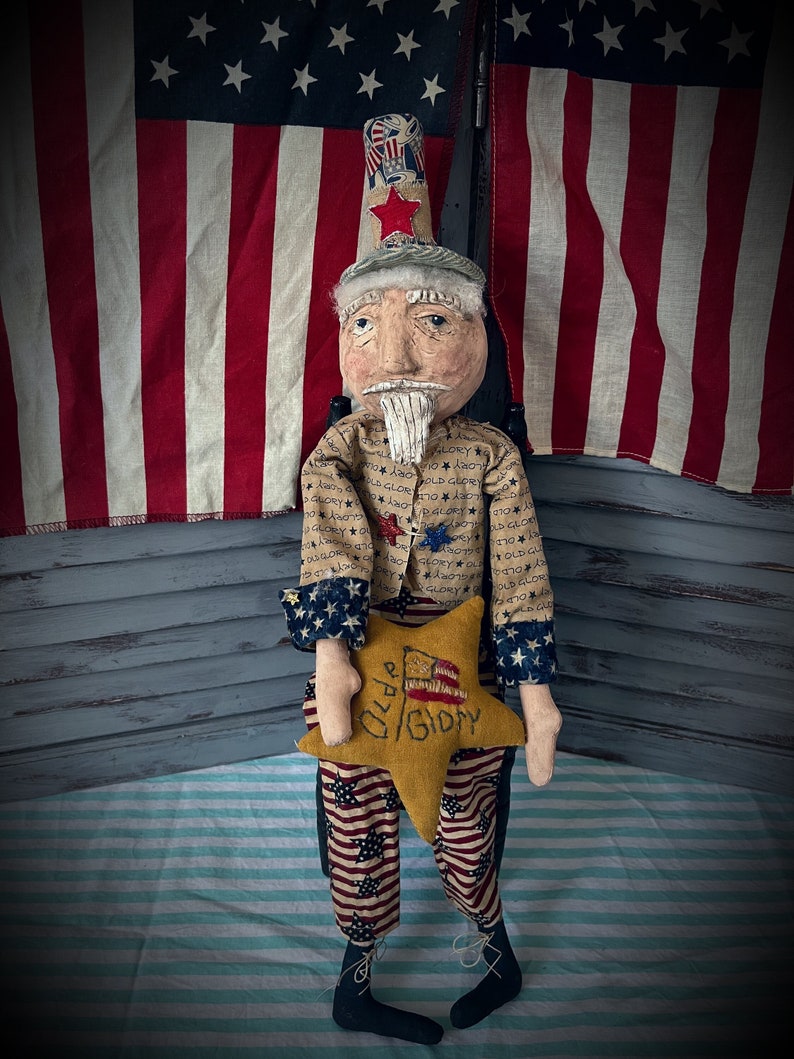 MUSTARD SEED Originals-primitive Uncle Sam Doll-uncle Sam - Etsy