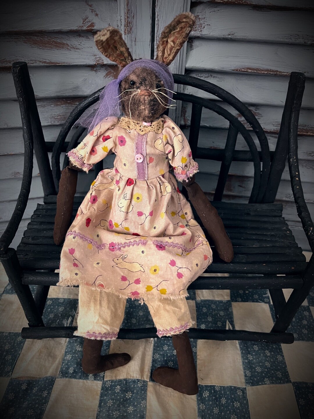 MUSTARD SEED Originals-primitive Rabbit Doll- Bunny-bunny Doll-art Doll ...