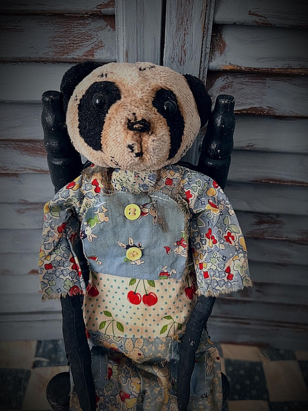 MUSTARD SEED Originals-primitive Bears-panda Bear-handmade Bear-teddy Bears-vintage-bears ...