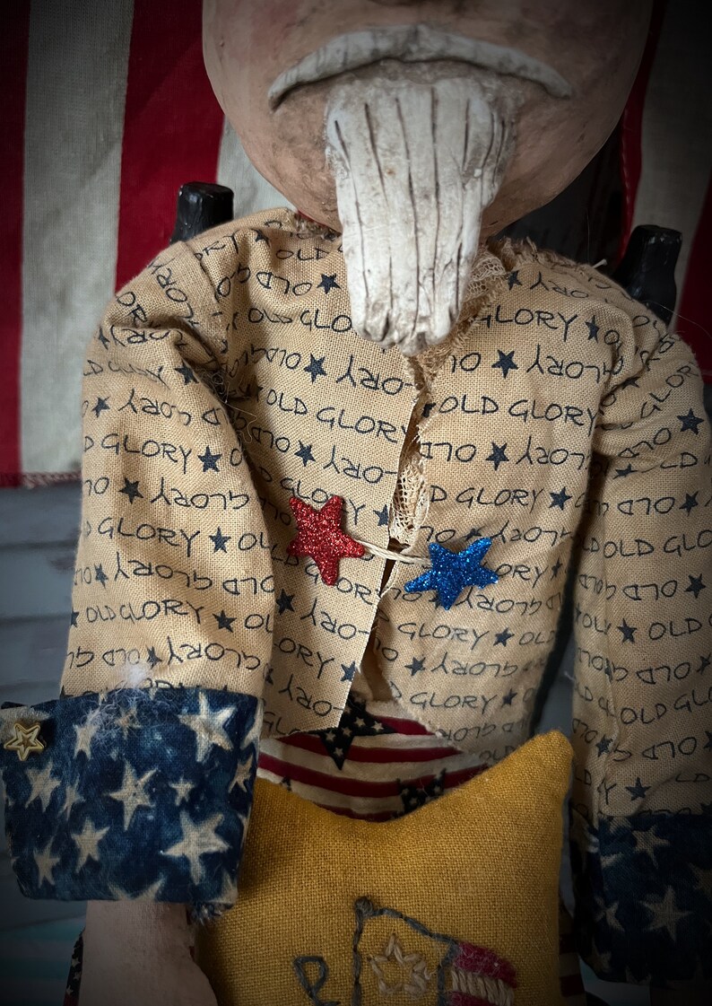 MUSTARD SEED Originals-primitive Uncle Sam Doll-uncle Sam - Etsy