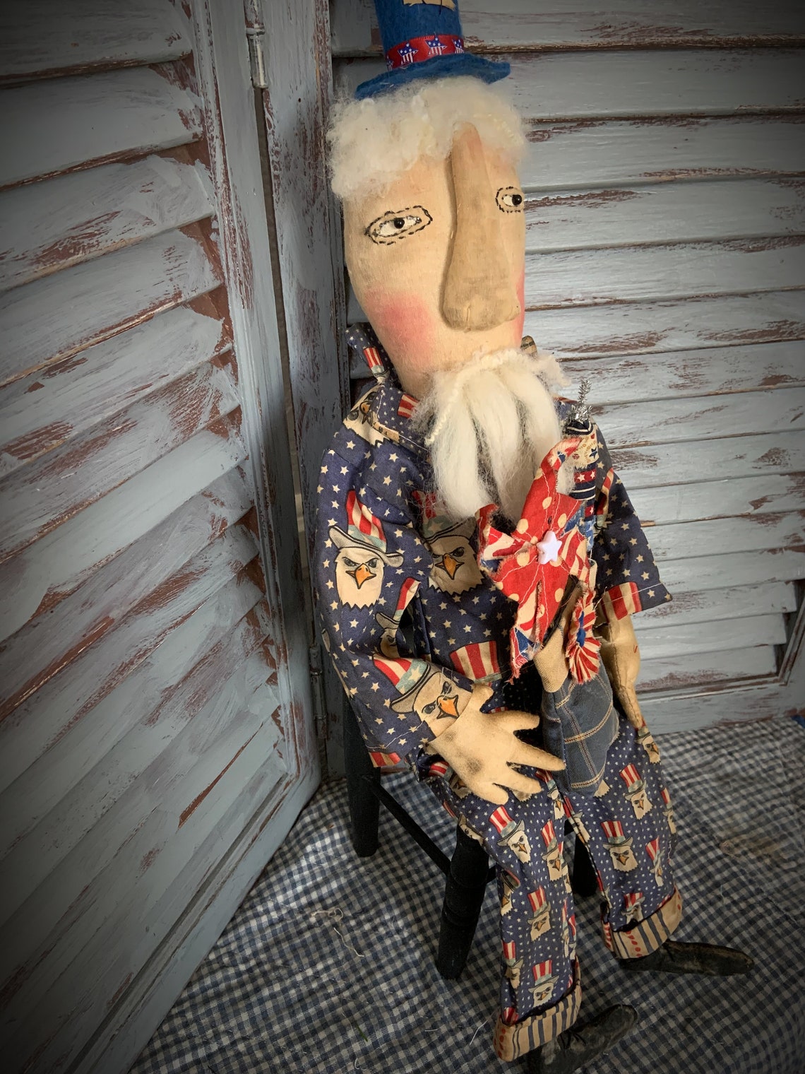 MUSTARD SEED ORIGINALS Primitive Dolls Uncle Sam Primitive - Etsy