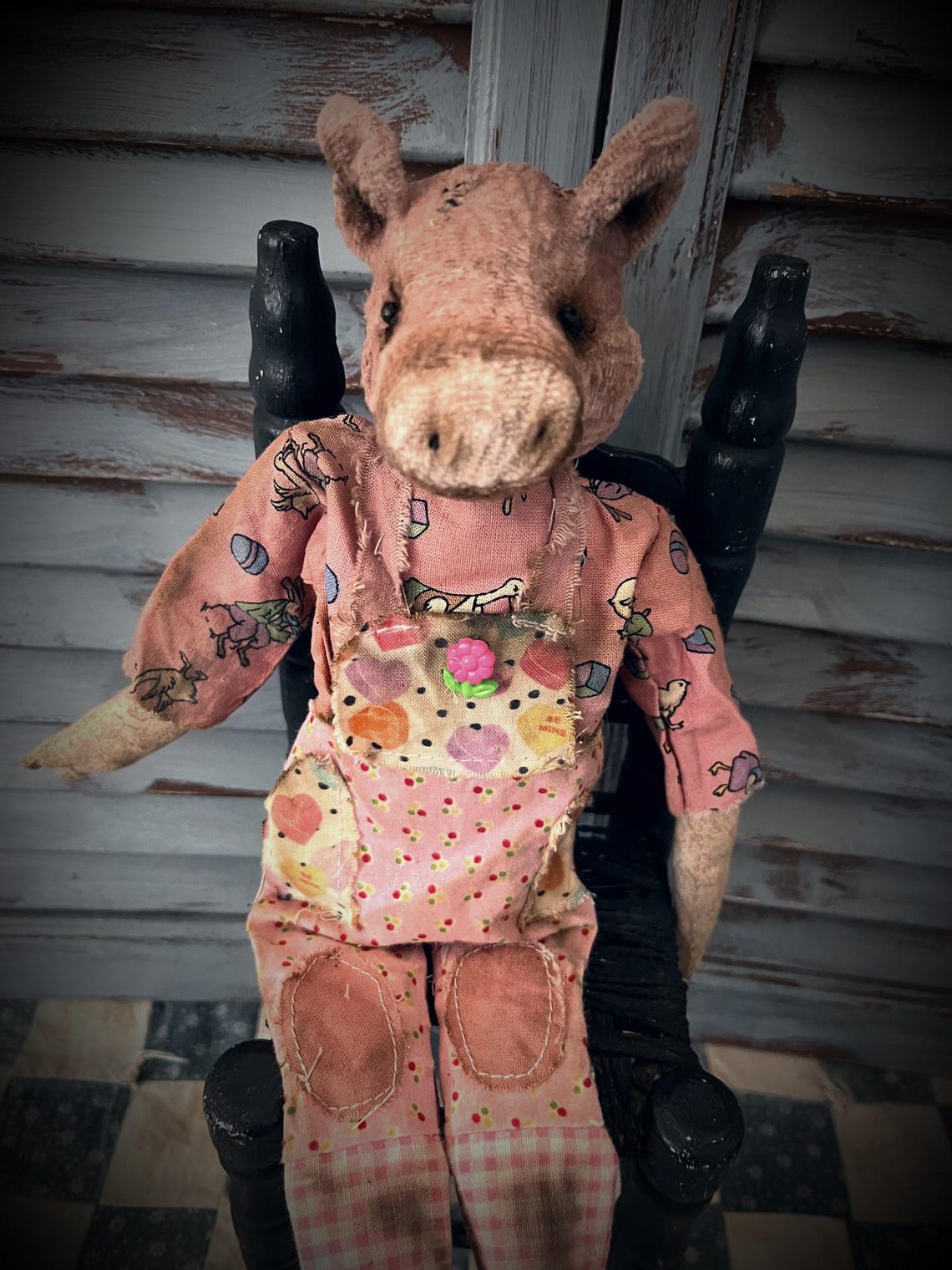 MUSTARD SEED Originals-primitive-pig Doll-hog Doll-pig in Pink ...