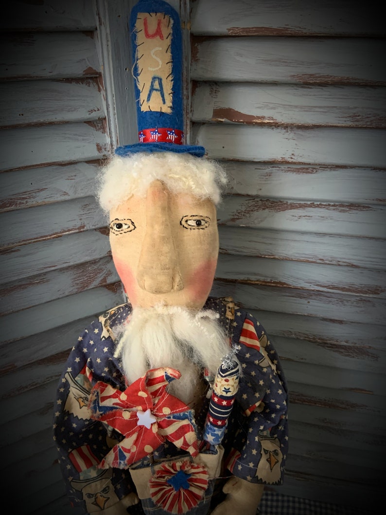 MUSTARD SEED ORIGINALS Primitive Dolls Uncle Sam Primitive - Etsy