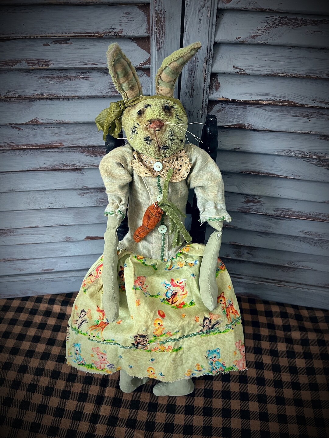 MUSTARD SEED Originals-primitive Rabbit Doll- Bunny-bunny Doll-art Doll ...