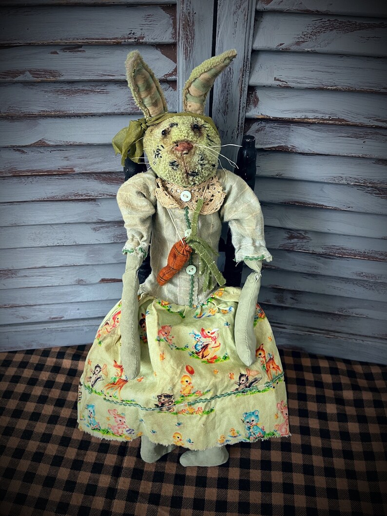 MUSTARD SEED Originals-primitive Rabbit Doll Bunny-bunny - Etsy