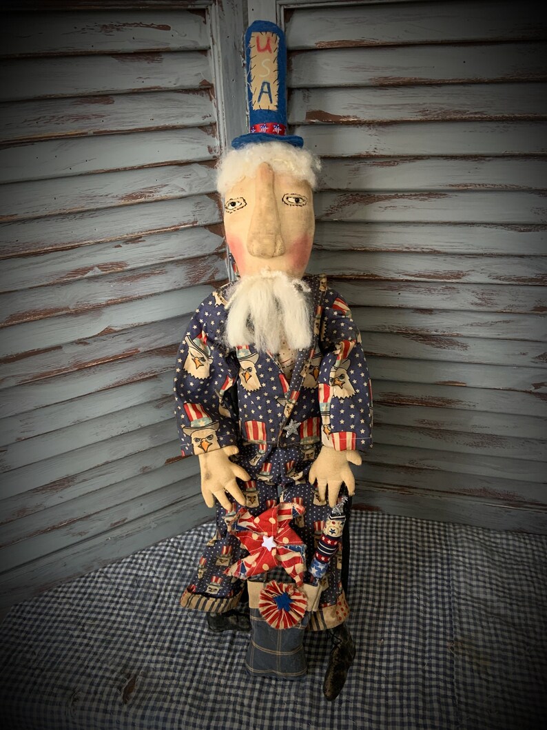 MUSTARD SEED ORIGINALS Primitive Dolls Uncle Sam Primitive - Etsy