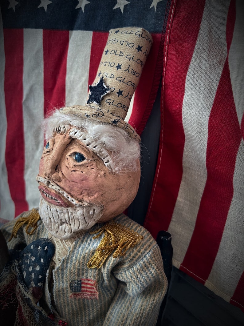 MUSTARD SEED Originals-primitive Uncle Sam Doll-uncle Sam - Etsy