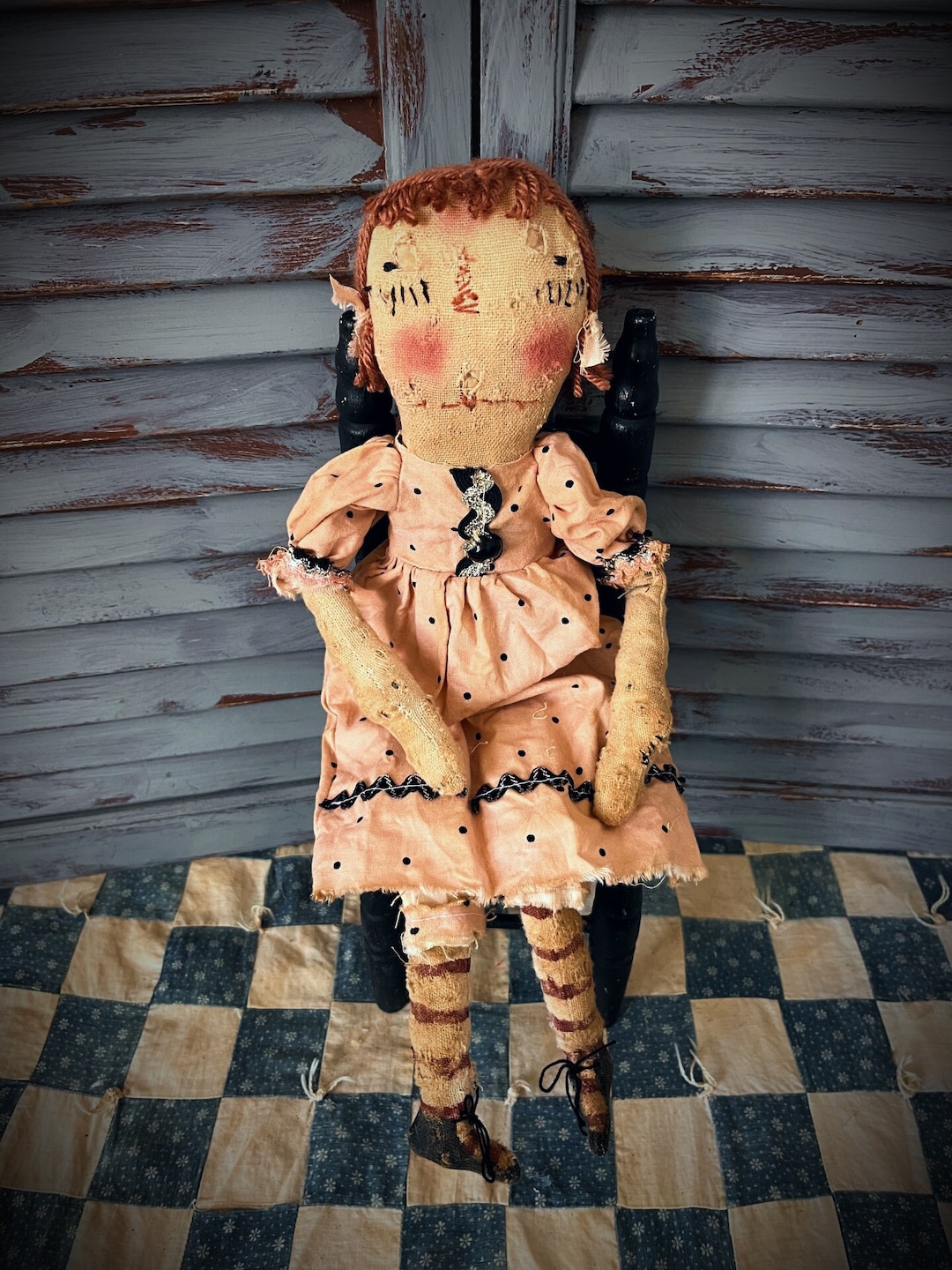 MUSTARD SEED Originals-primitive Dolls-raggedy Ann Doll-primitive Raggedy Ann-rag Dolls-beach ...