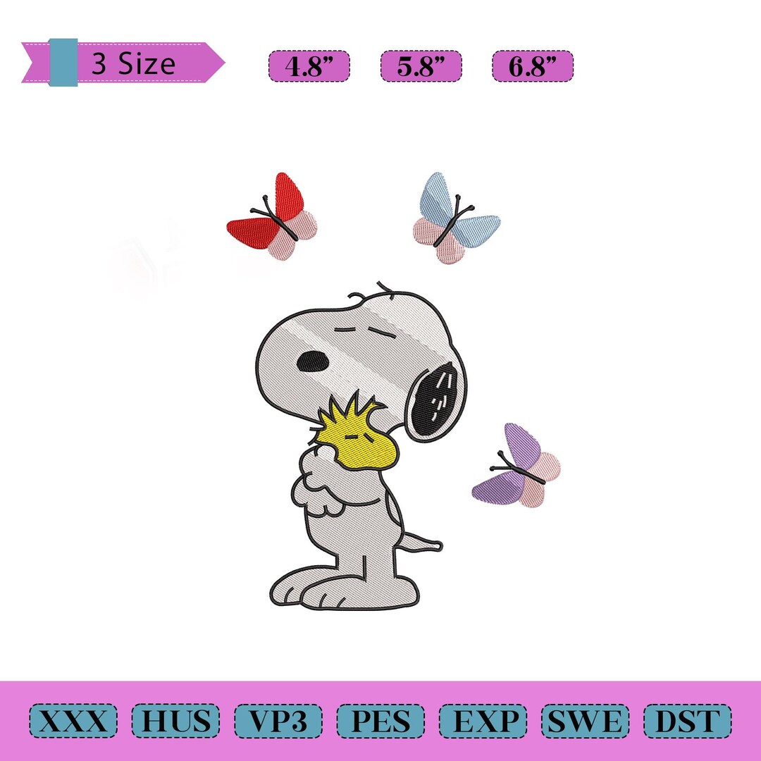 Snoopy Love Embroidery Designs Hearts Pes Machine Pattern Valentine's ...