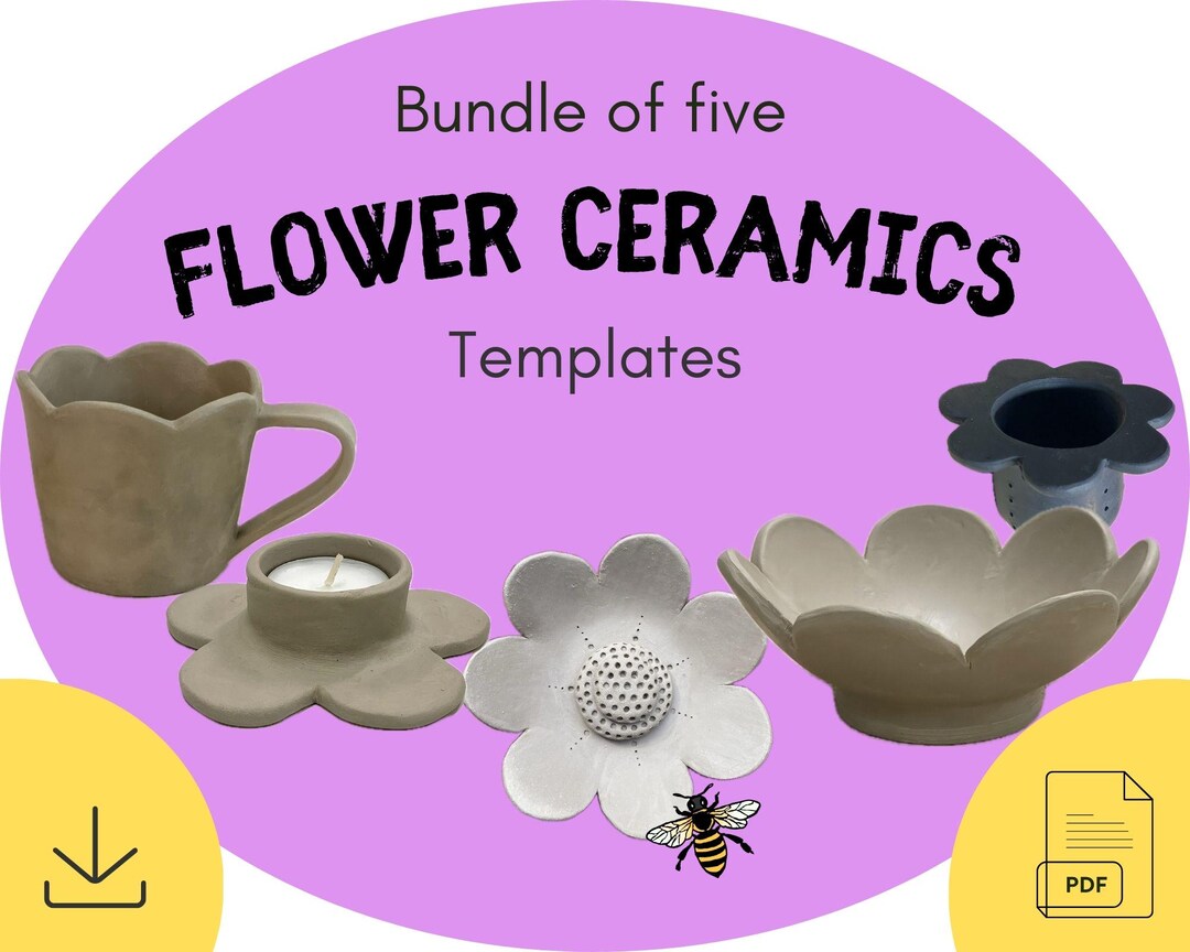 Flower Bundle: Five Templates to Create Your Own Flower-themed Ceramics ...