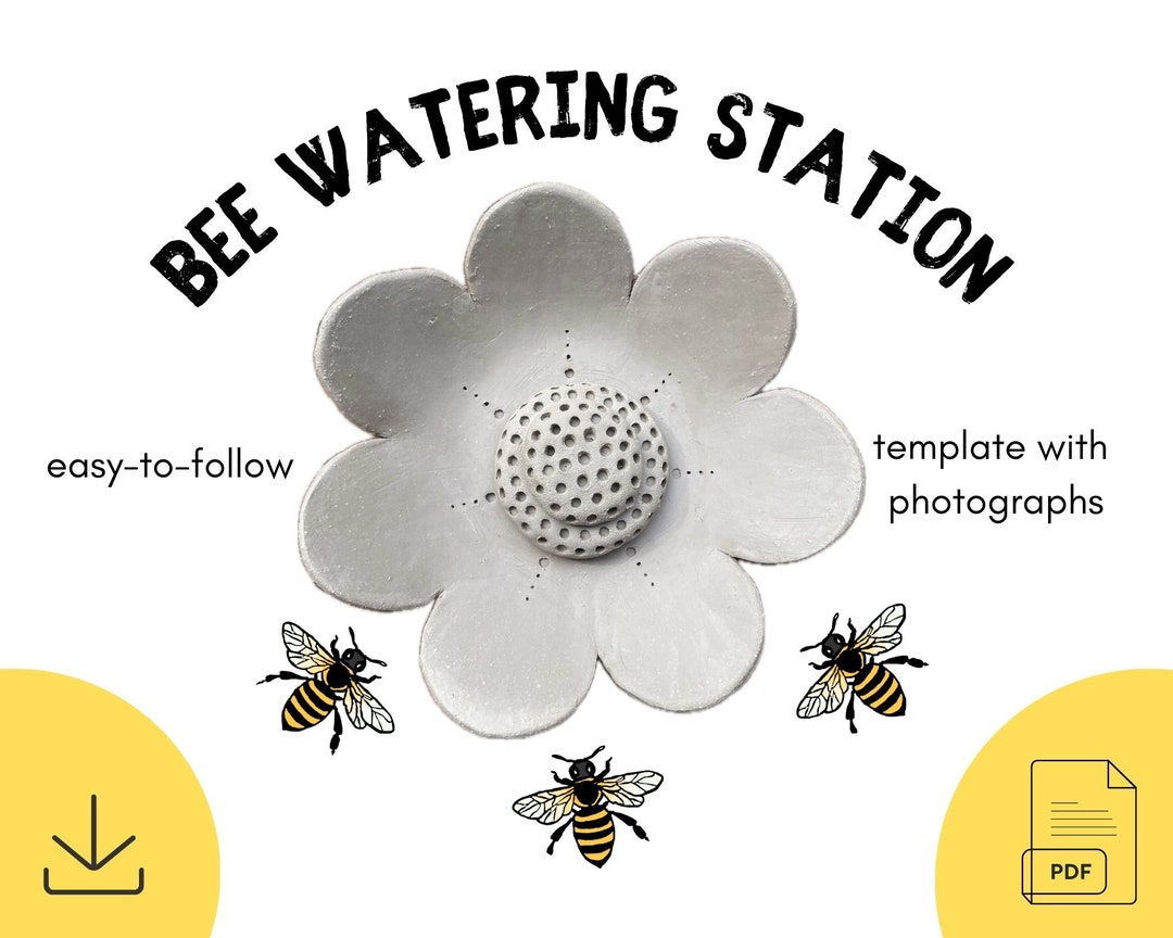 Bee Watering Station Template Flower DIY Ceramics Stencil Pottery ...
