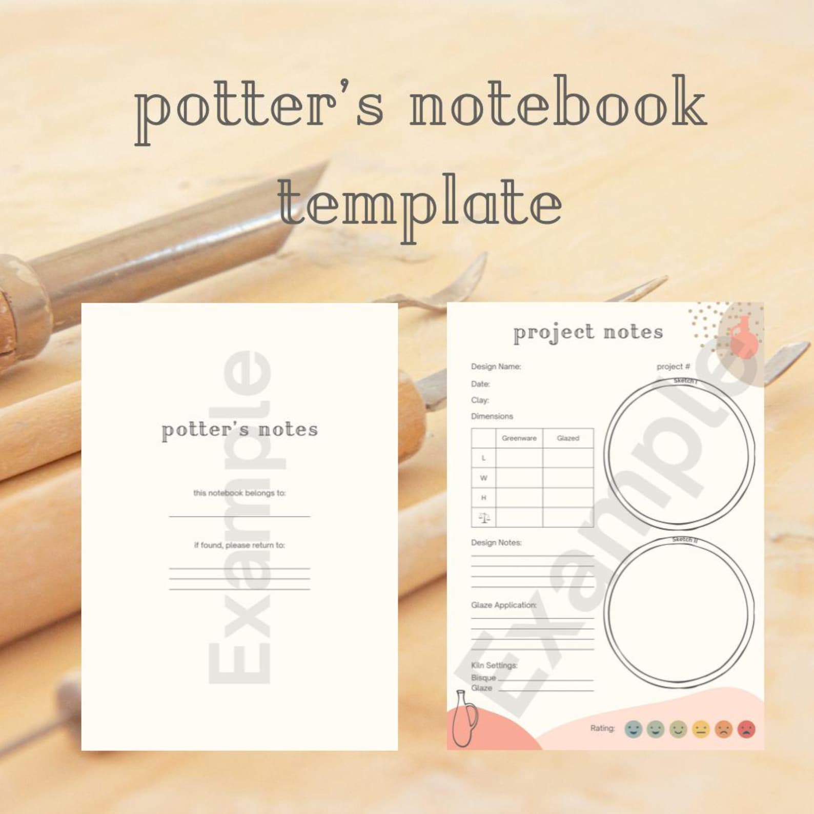 Potter's Notebook Template, Digital Clay Notes, Potter's Log ...