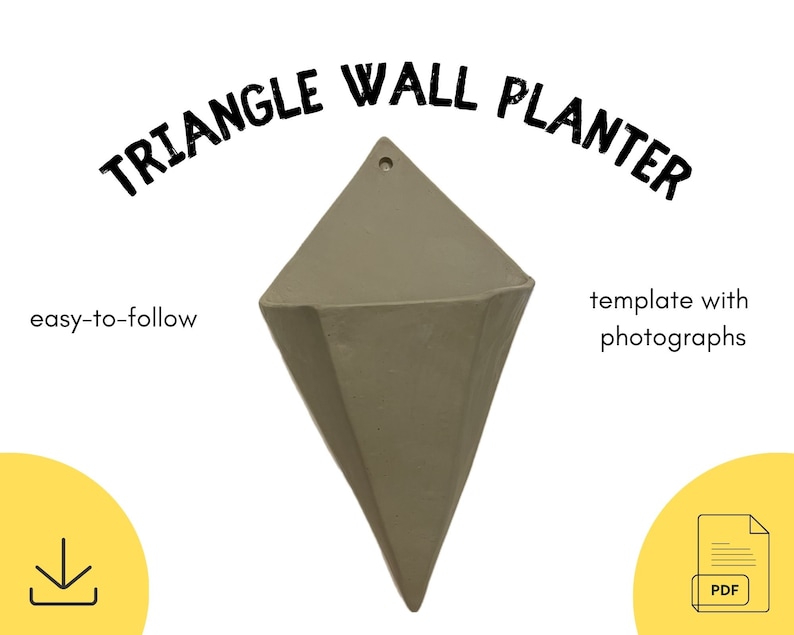 Triangle Planter Template DIY Ceramics Stencil Pottery Crafts ENGLISH ...