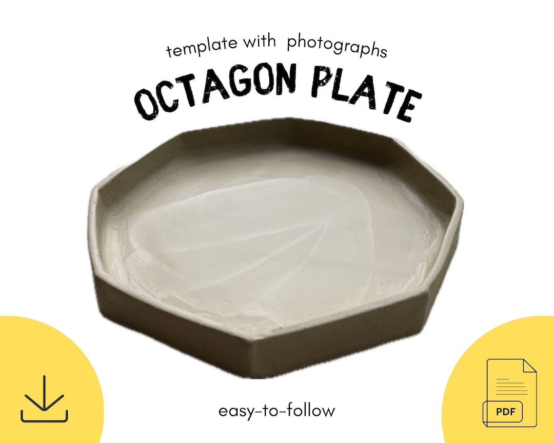 Octagon-shaped Plate Template DIY Ceramics Stencil Pottery Crafts ...