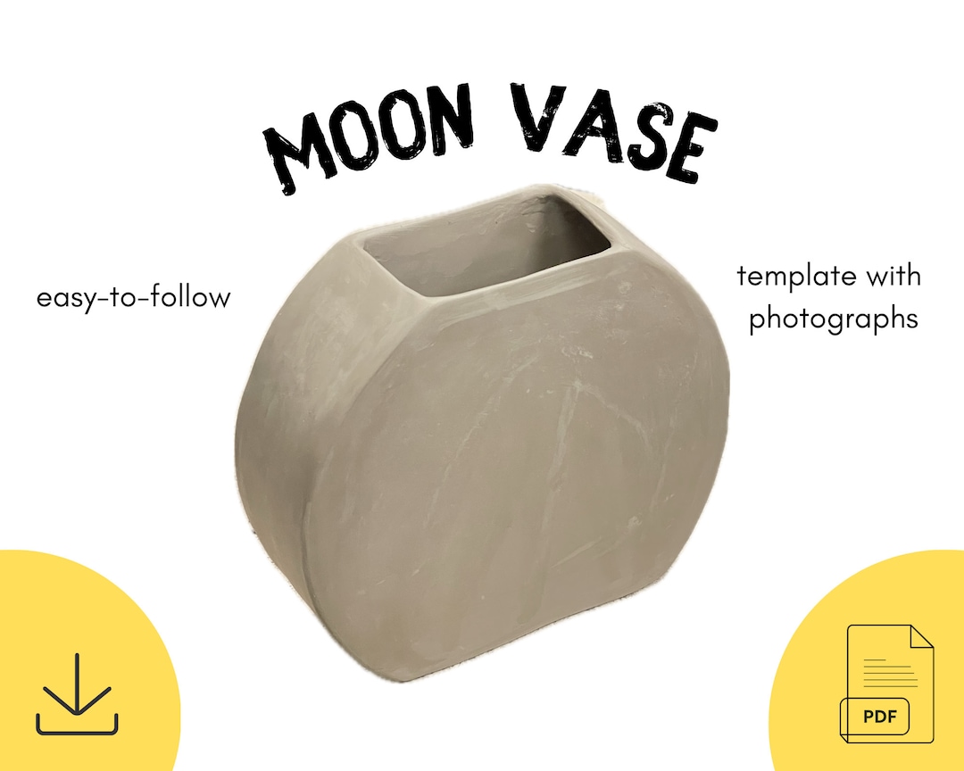 Moon Vase Template DIY Ceramics Stencil Pottery Crafts ENGLISH - Etsy