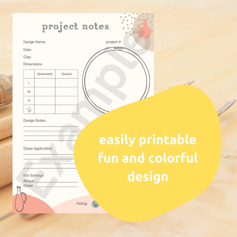 Potter's Notebook Template, Digital Clay Notes, Potter's Log ...