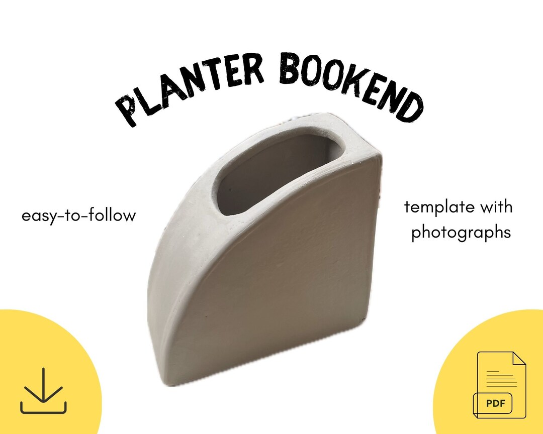 Planter Bookend Template DIY Ceramics Stencil Pottery Crafts ENGLISH - Etsy