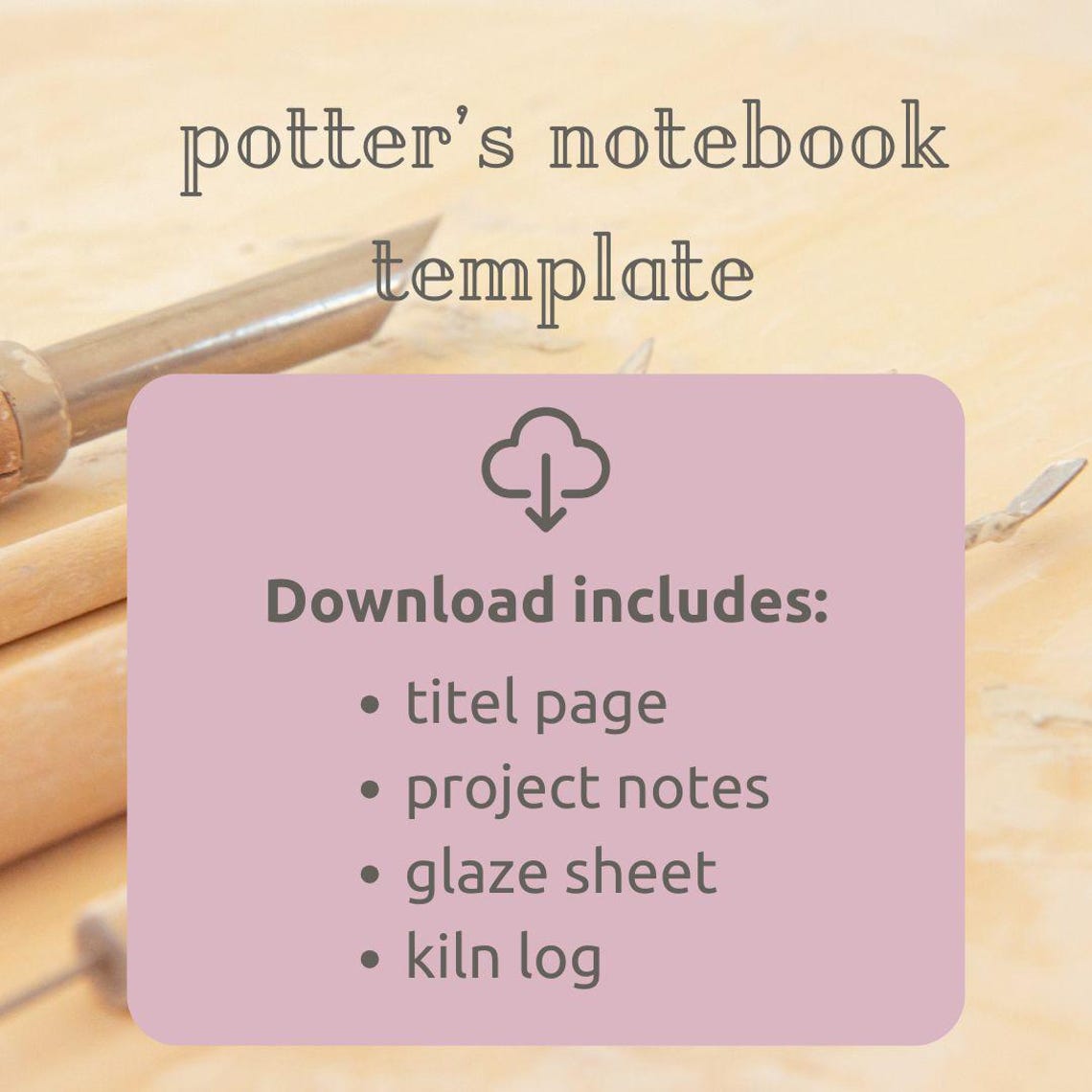 Potter's Notebook Template, Digital Clay Notes, Potter's Log ...