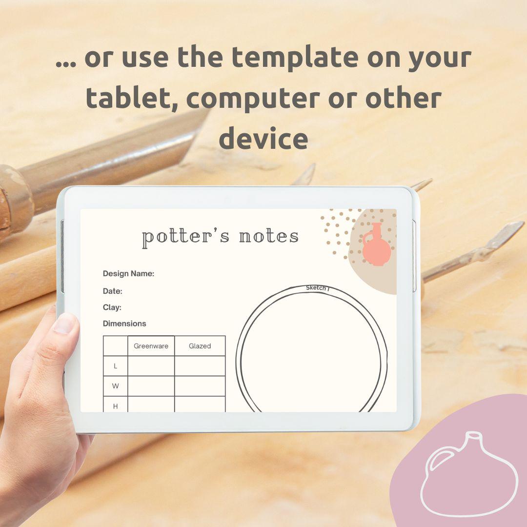 Potter's Notebook Template, Digital Clay Notes, Potter's Log ...