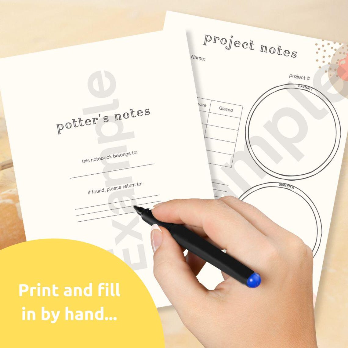 Potter's Notebook Template, Digital Clay Notes, Potter's Log ...