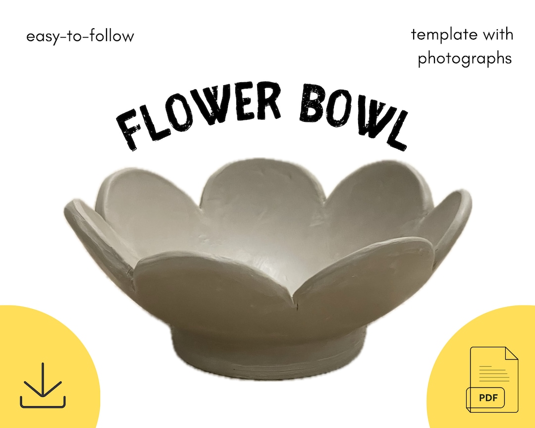 Flower Bowl Template DIY Ceramics Stencil Pottery Crafts ENGLISH - Etsy