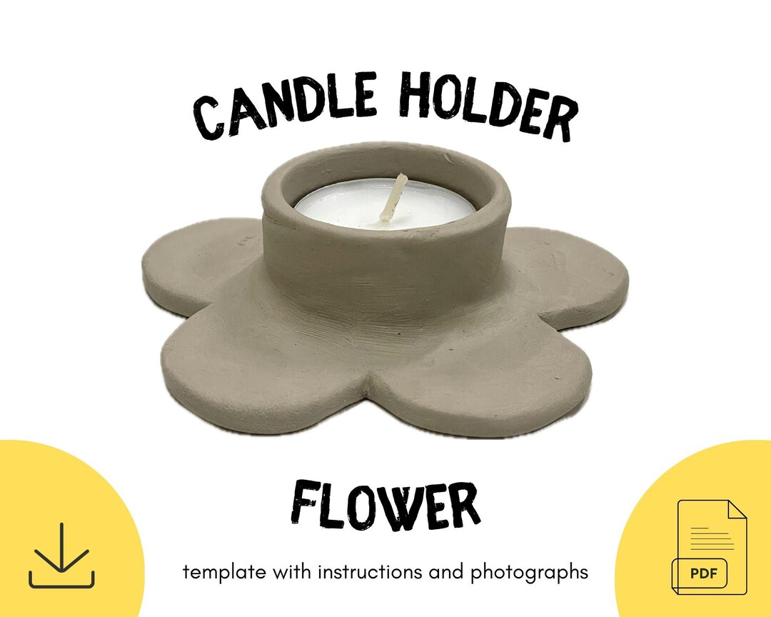 Flower-shaped Candle Holder Template DIY Ceramics Stencil Pottery ...