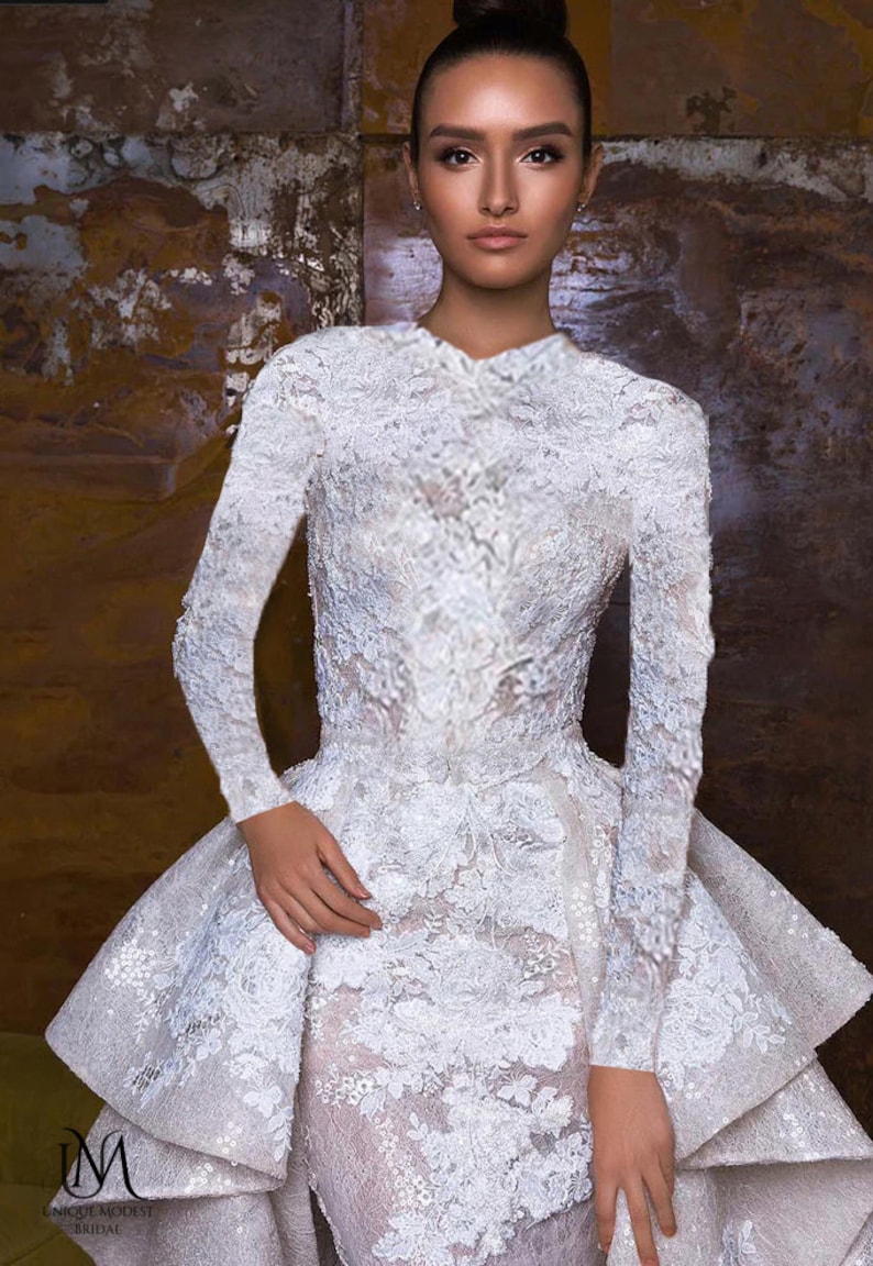 Lexus - Modest Mermaid Wedding Dress / Bridal Gown - Etsy