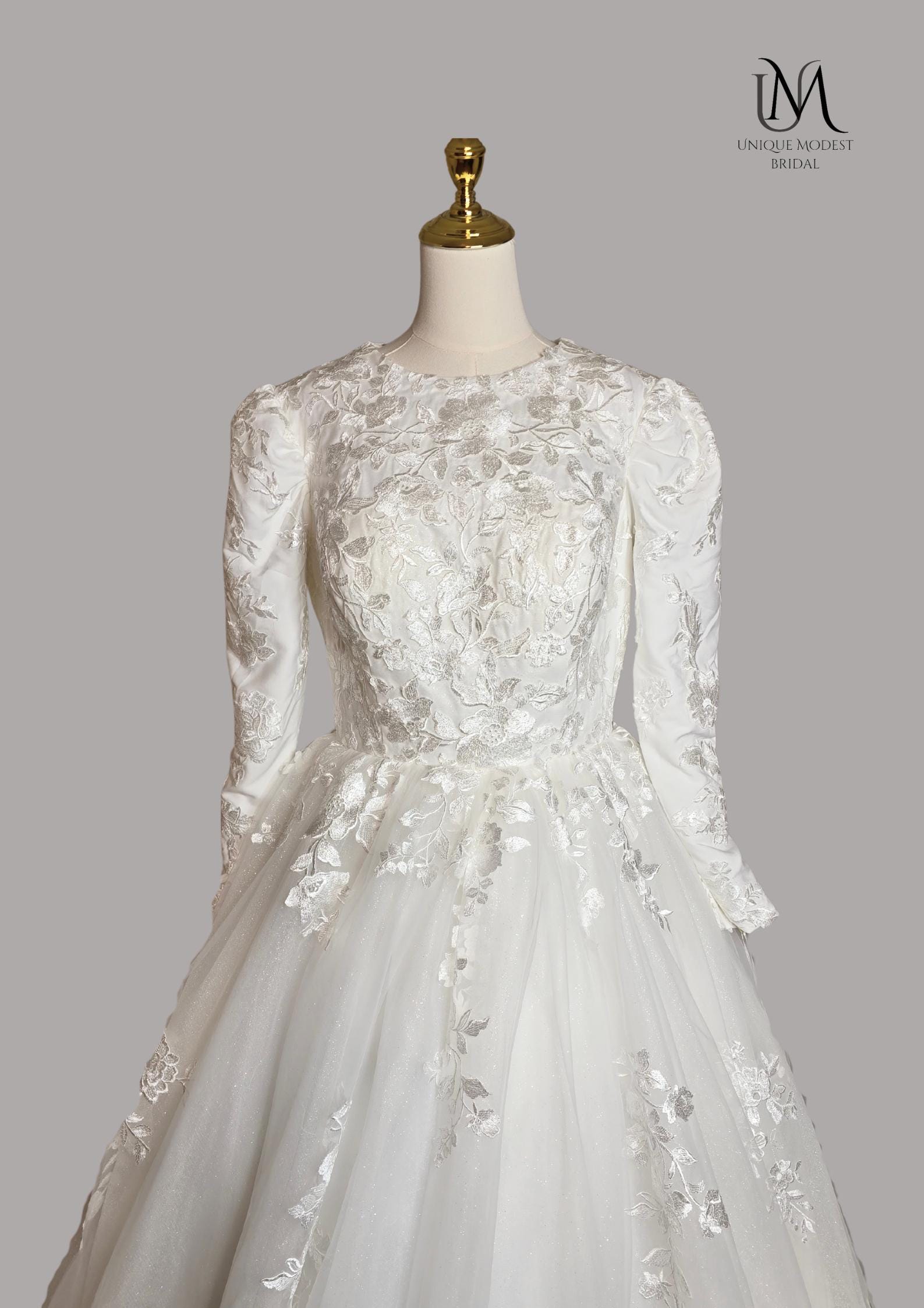 Glamera - Elegant Modest Wedding Dress / Bridal Gown - Etsy