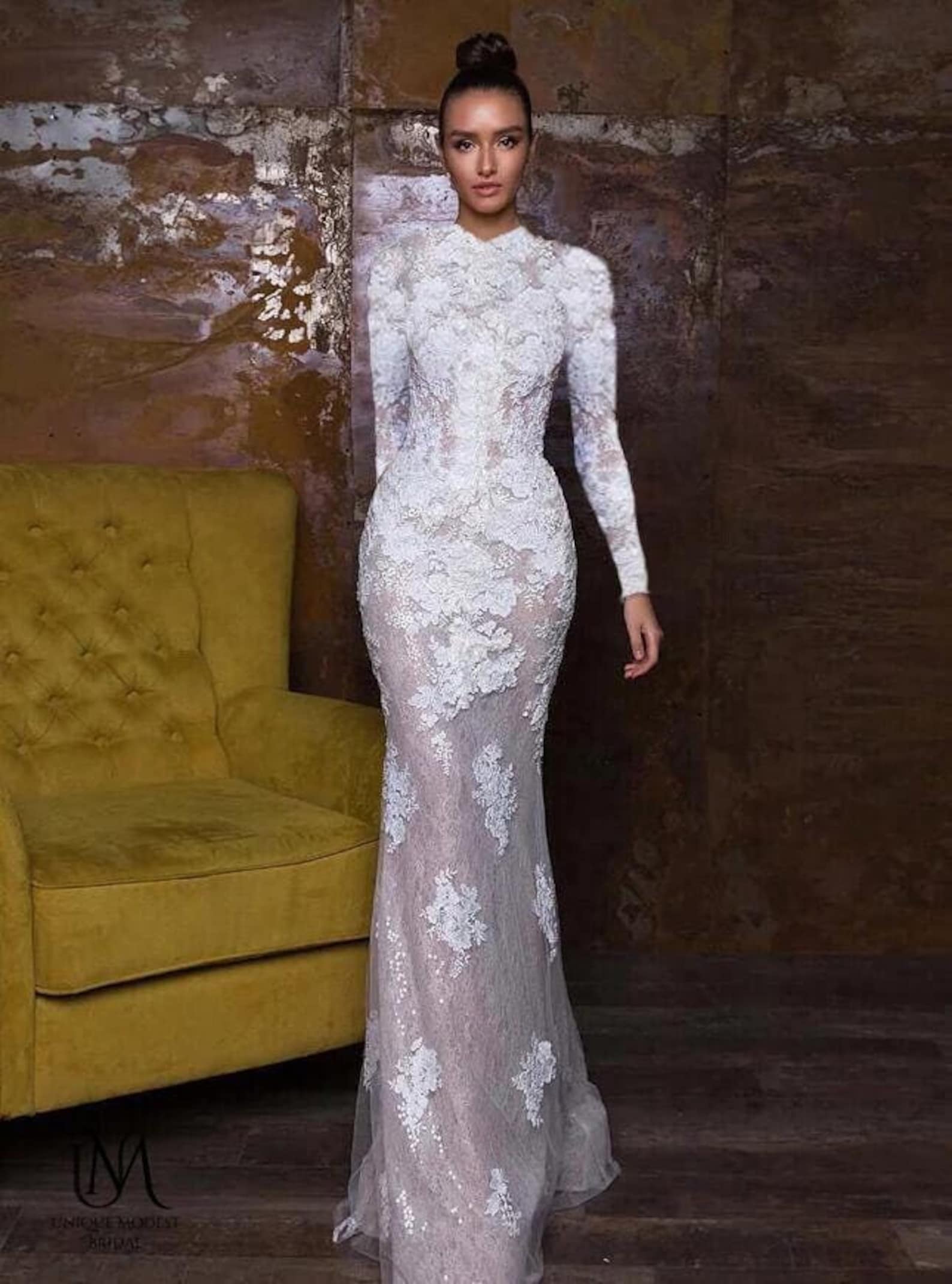 Lexus - Modest Mermaid Wedding Dress / Bridal Gown - Etsy