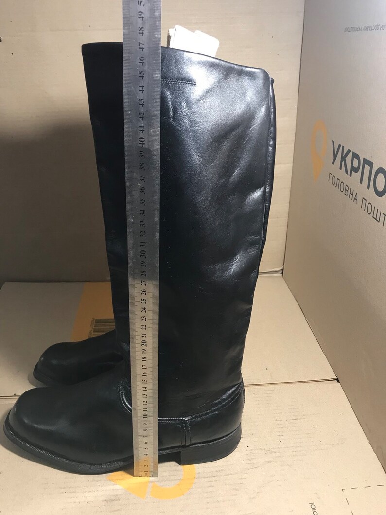 Vintage Chrome Officer Riding Boots size 43 USSR , Army Combat Military ...