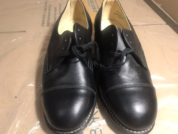 Vintage Soviet Black leather officer shoes Soviet… - Gem