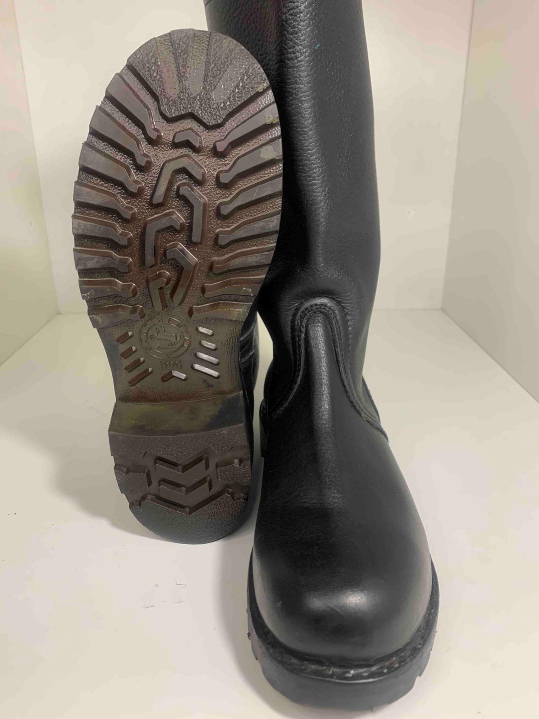 German Army Combat Boots - Vintage Bundeswehr Black Leather Military ...