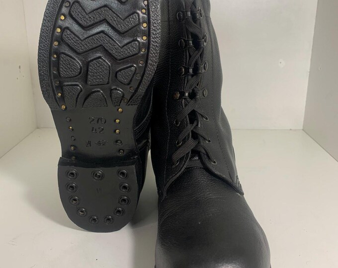 Soviet VDV Tactical Boots — Black Leather Combat — USSR Afghanistan War ...