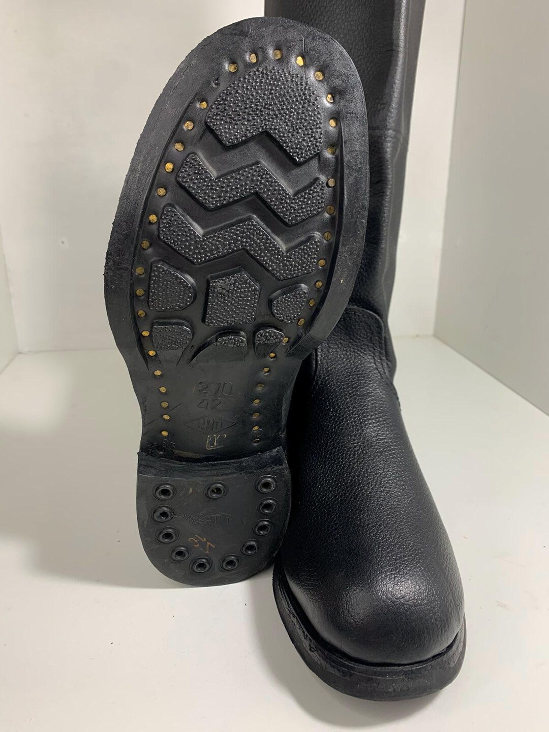 Soviet Officer Combat Boots – Genuine Leather, Field Use, Brass Nails ...