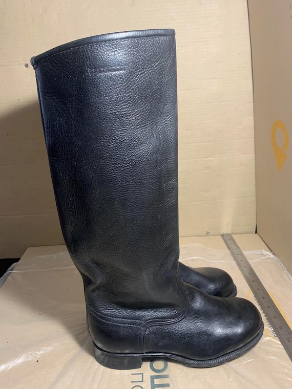 Vintage rare Soviet Russian Leather Military Boots O… - Gem