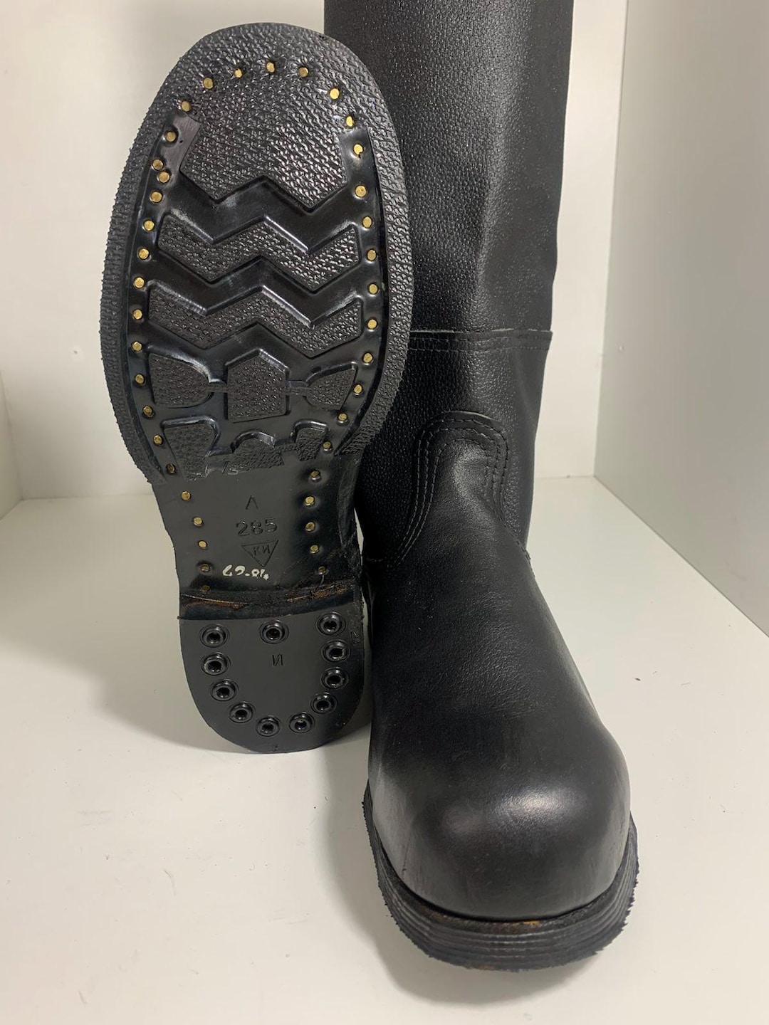 Soviet Vintage Russian Army Boots Kirza Kersey/leather Military Soldier ...