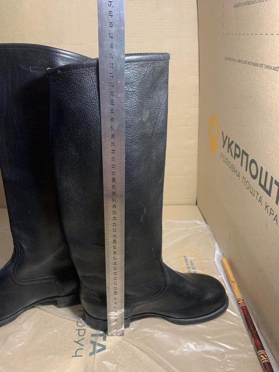 Vintage rare Soviet Russian Leather Military Boots O… - Gem