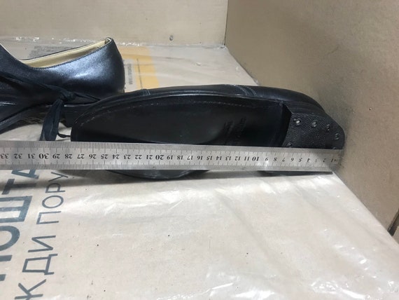 Vintage Soviet Black leather officer shoes Soviet… - Gem