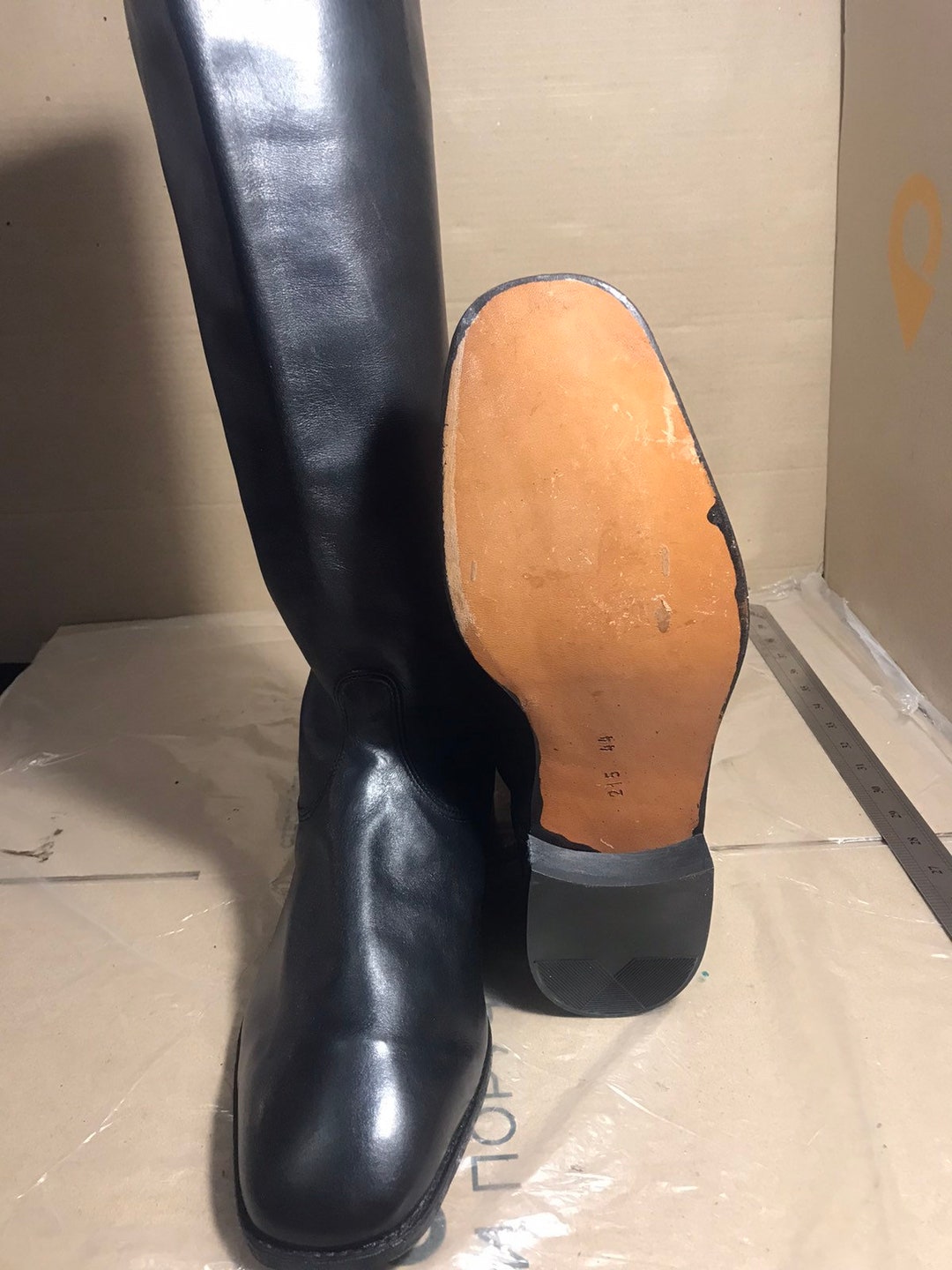 Vintage Chrome Soviet East German Boots Officer Riding Army Uniform GDR ...