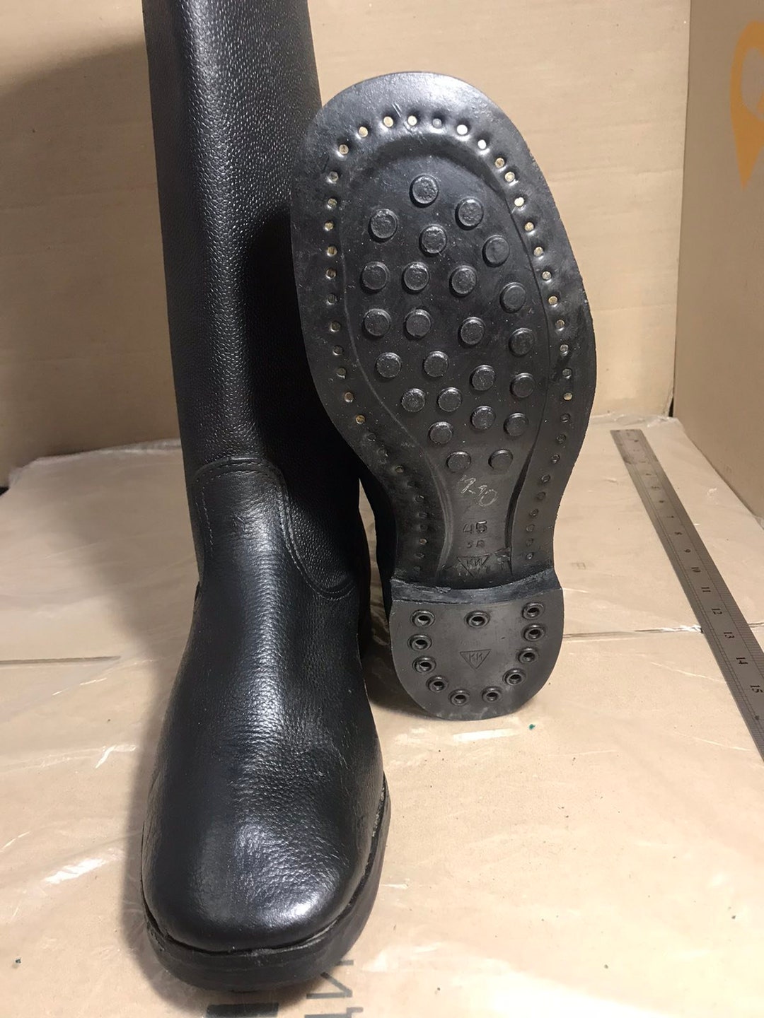 Unique Vintage Soviet Military Boots 45 With Bubble Soles. Red Army ...