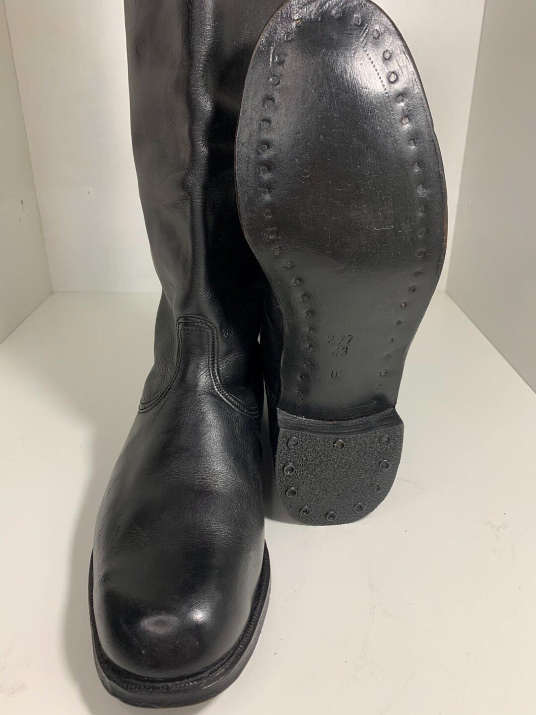 Soviet Officer Leather Boots – WWII Era Vintage Russian Military Combat ...