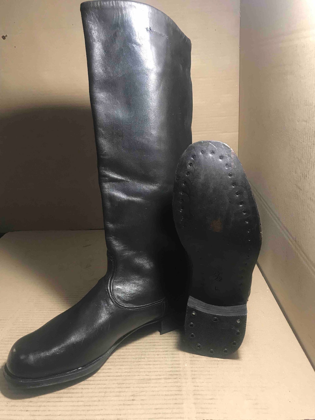 Soviet Russian Boots Officer (size 42)USSR , Army Combat Military Boots ...