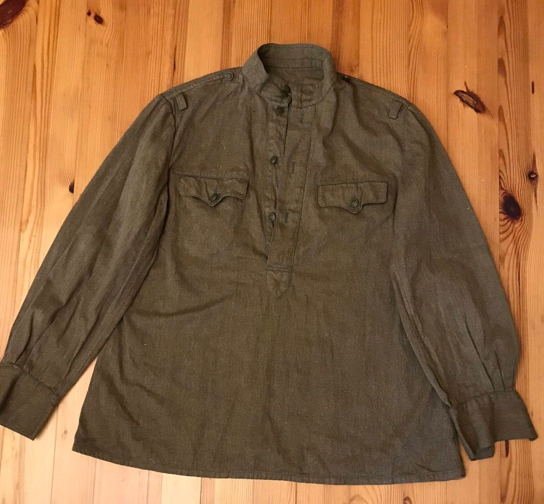 Vintage Soviet Russian Military Shirt Gimnasterka WW2 Soldier Red Army ...